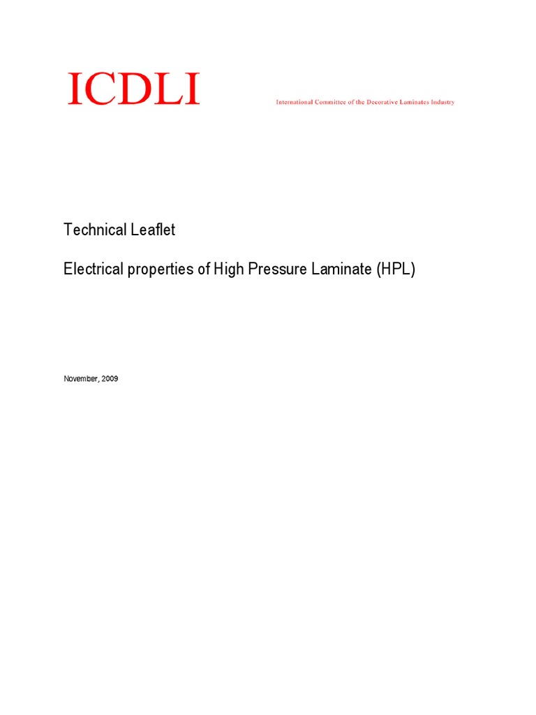 Electrical Properties Fo Hig Pressure Laminate HPL 205 | PDF