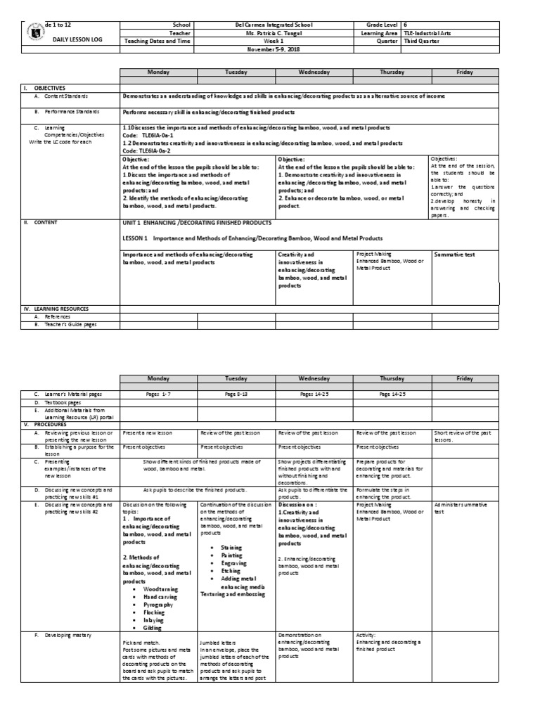 DLL Industrial Arts Final | PDF