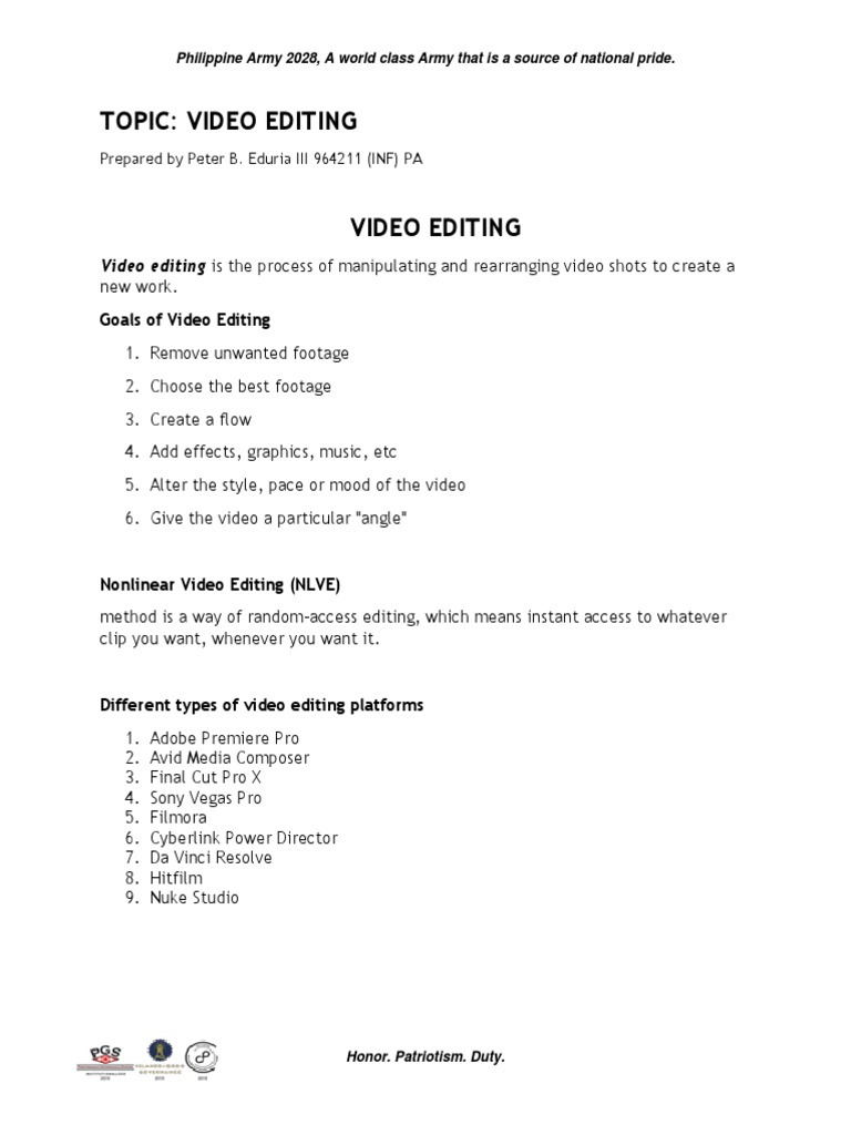 VideoEditing Handouts-2 | PDF | Computing | Software