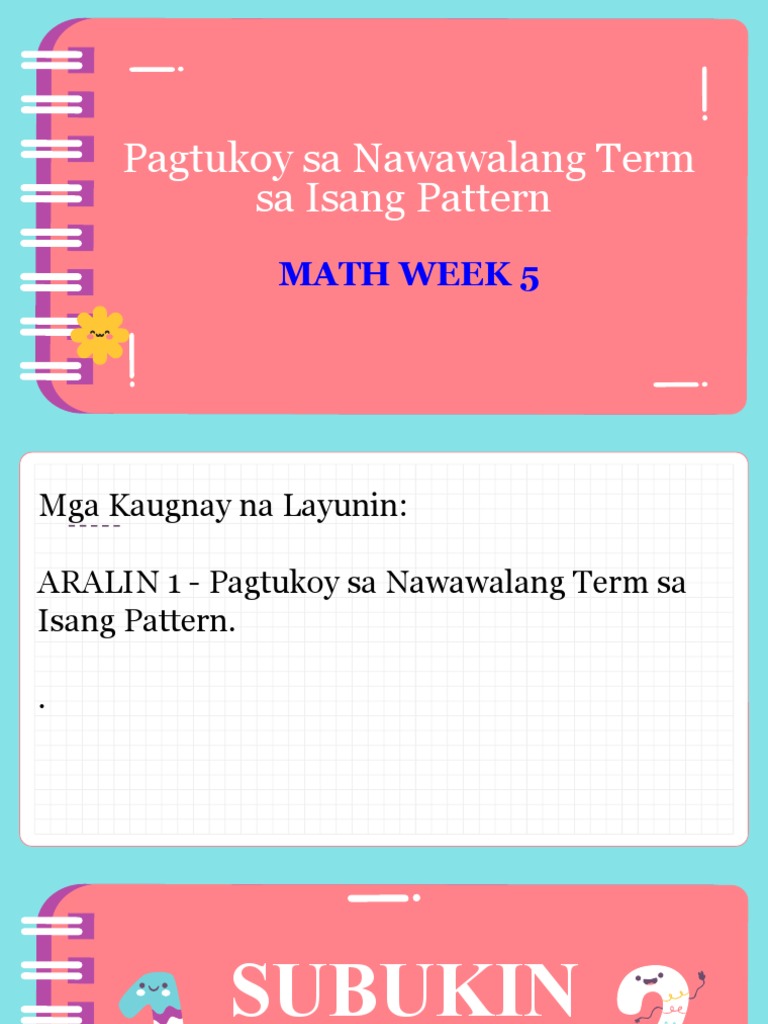 Math Week 5 Nwawalang Pattern | PDF
