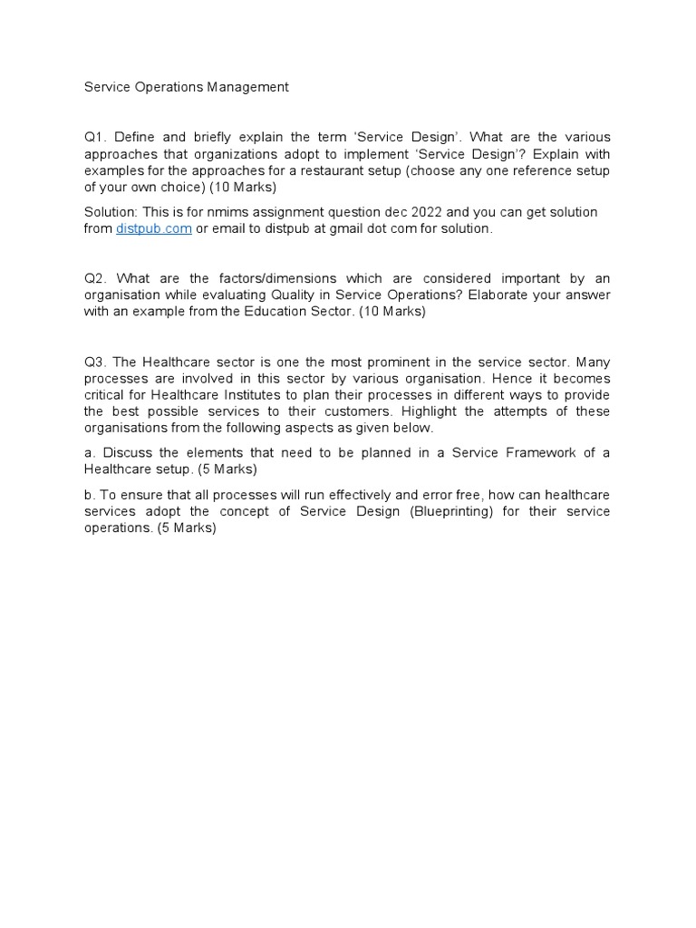 Service Operations Management | PDF | Career & Growth