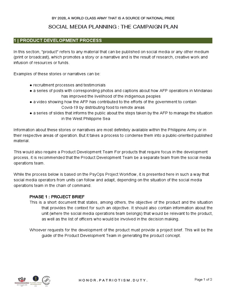 m3 Handout Social Media Planning The Campaign Plan | PDF | Target ...