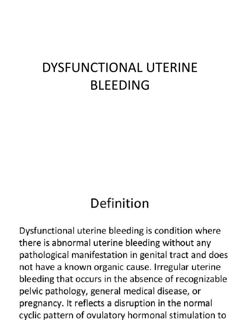 Dysfunctional Uterine Bleeding | PDF