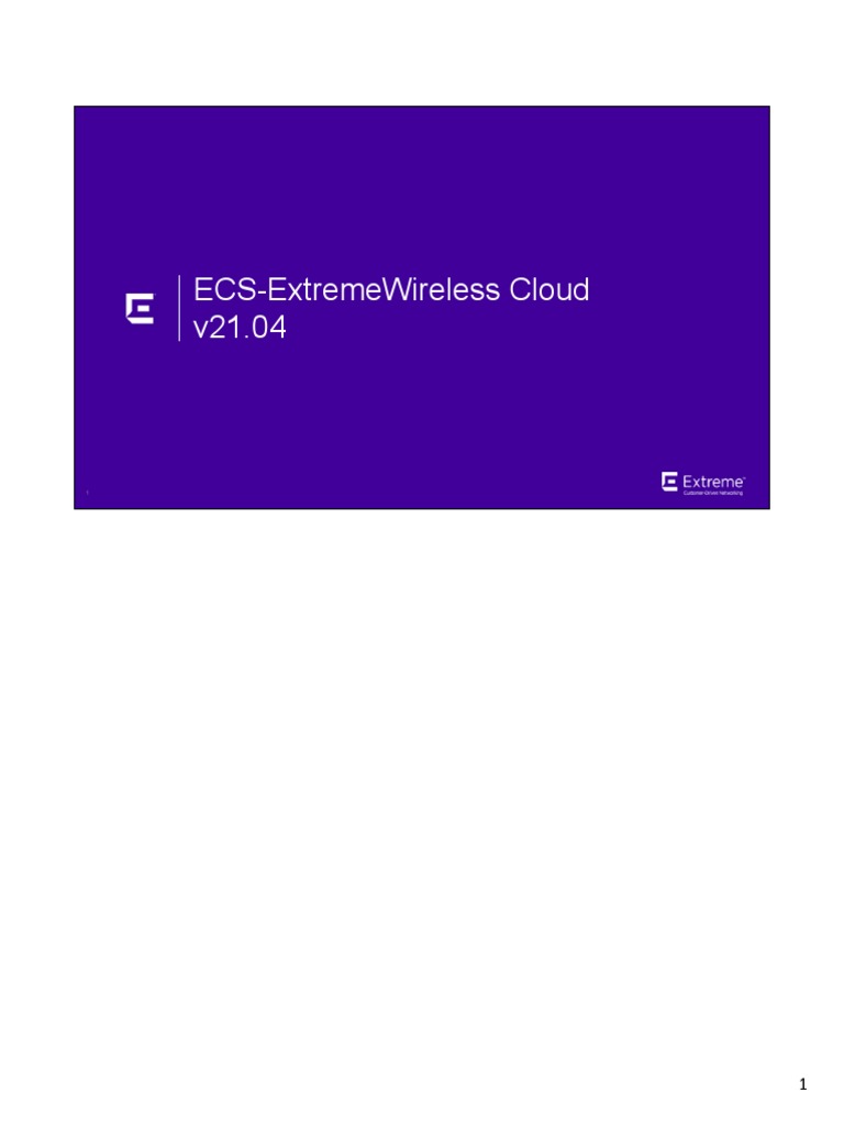 ECS-ExtremeWireless Cloud Student Guide v21.04 | PDF | Computer Network | Cloud Computing