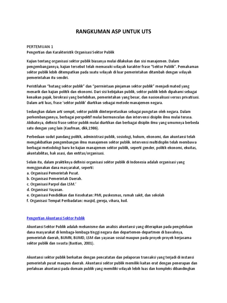 Rangkuman Asp Untuk Uts | PDF | Bisnis | Ilmu Sosial