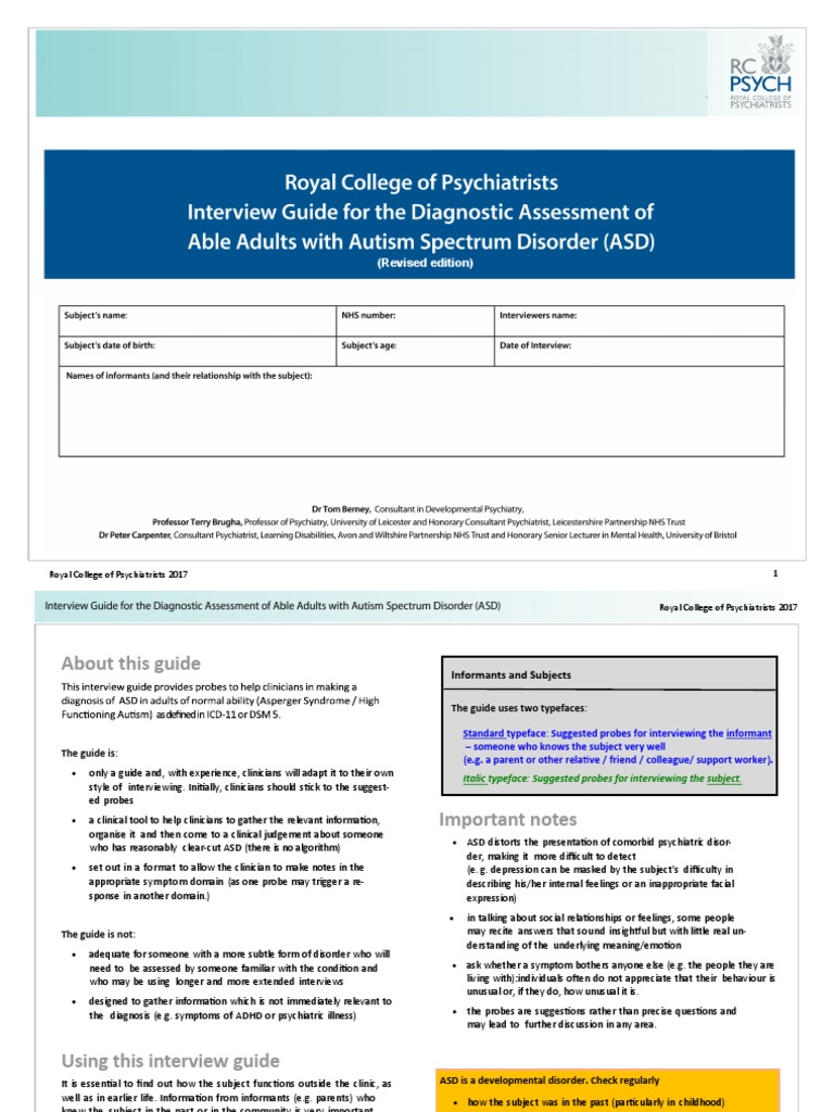 ASD Interview Guide | PDF