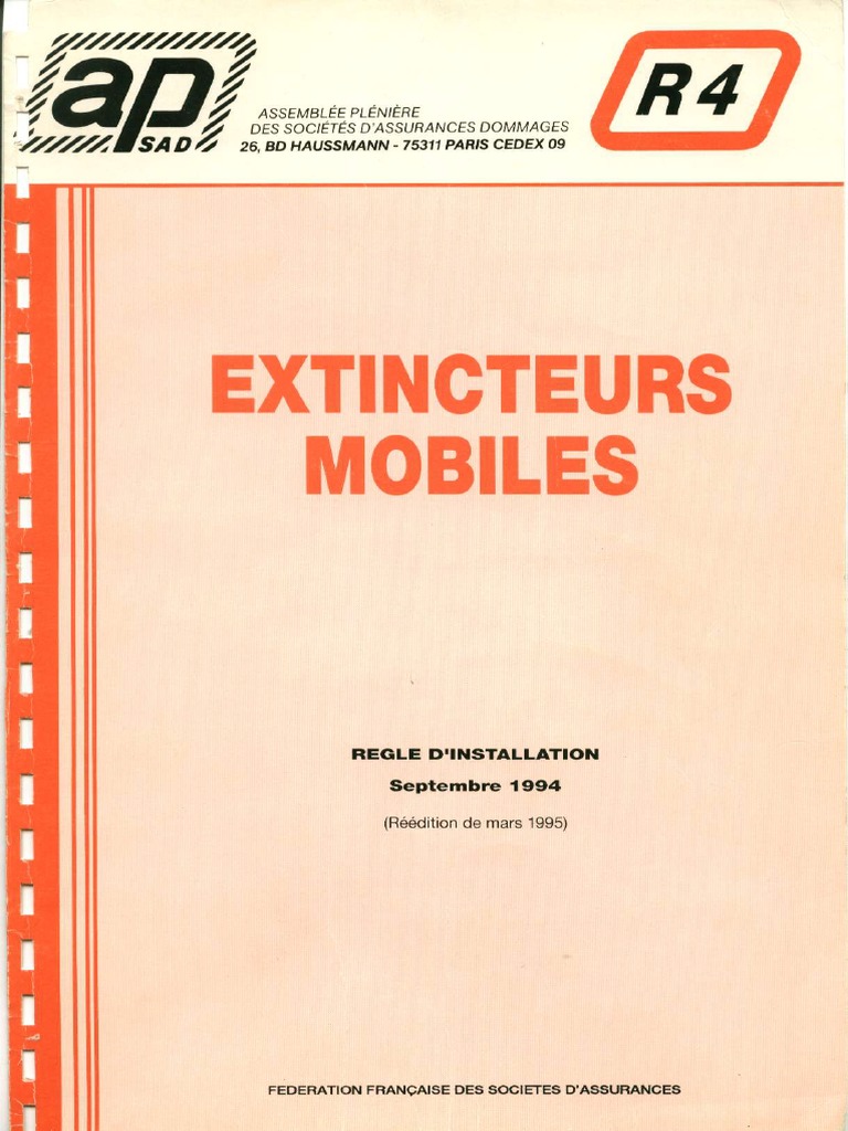 04 - APSAD - R4-Extincteurs Mobiles - Compressed | PDF