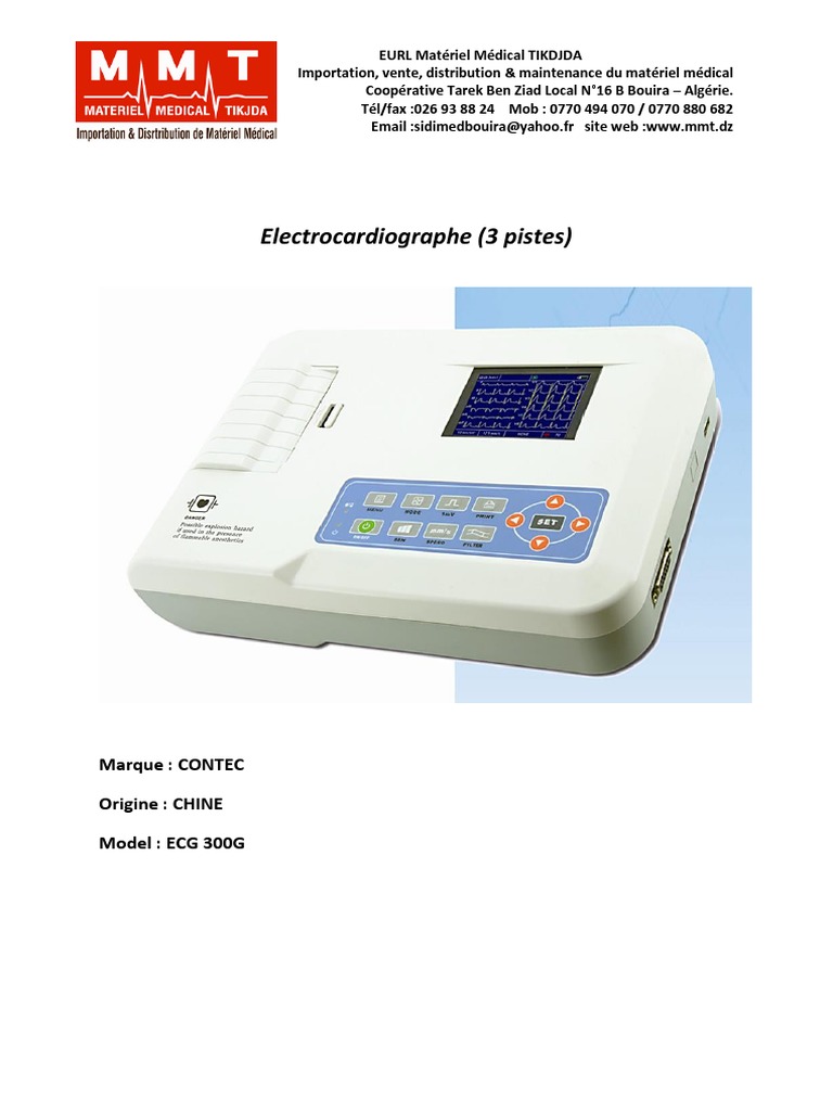 Ecg 3 Pistes Contect | PDF | Électrocardiographie | Électrotechnique