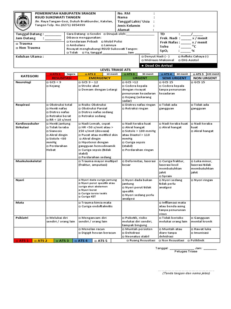 Konsep Lembar Triase 2 | PDF