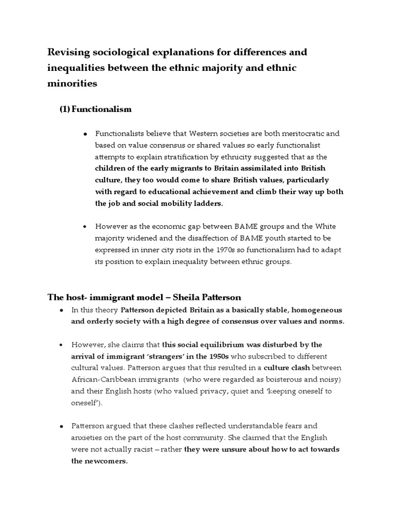 Revising Sociological Explanations For Differences and Inequalities ...