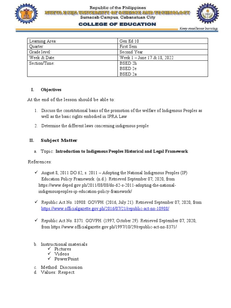 Ricio, Princess Kaye J. - BSED 2H - Detailed Lesson Plan | PDF ...