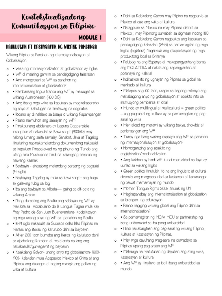 Kontekstwalisadong Komunikasyon Sa Filipino | PDF