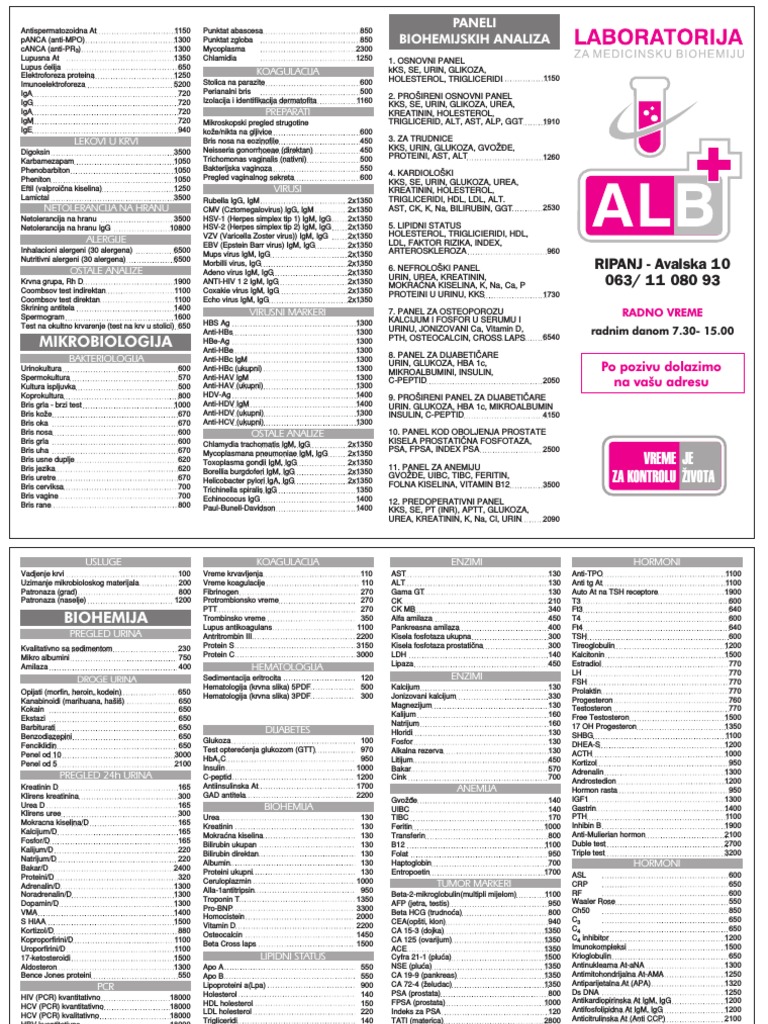ALB Plus-Flajer Cenovnik A4 1 | PDF