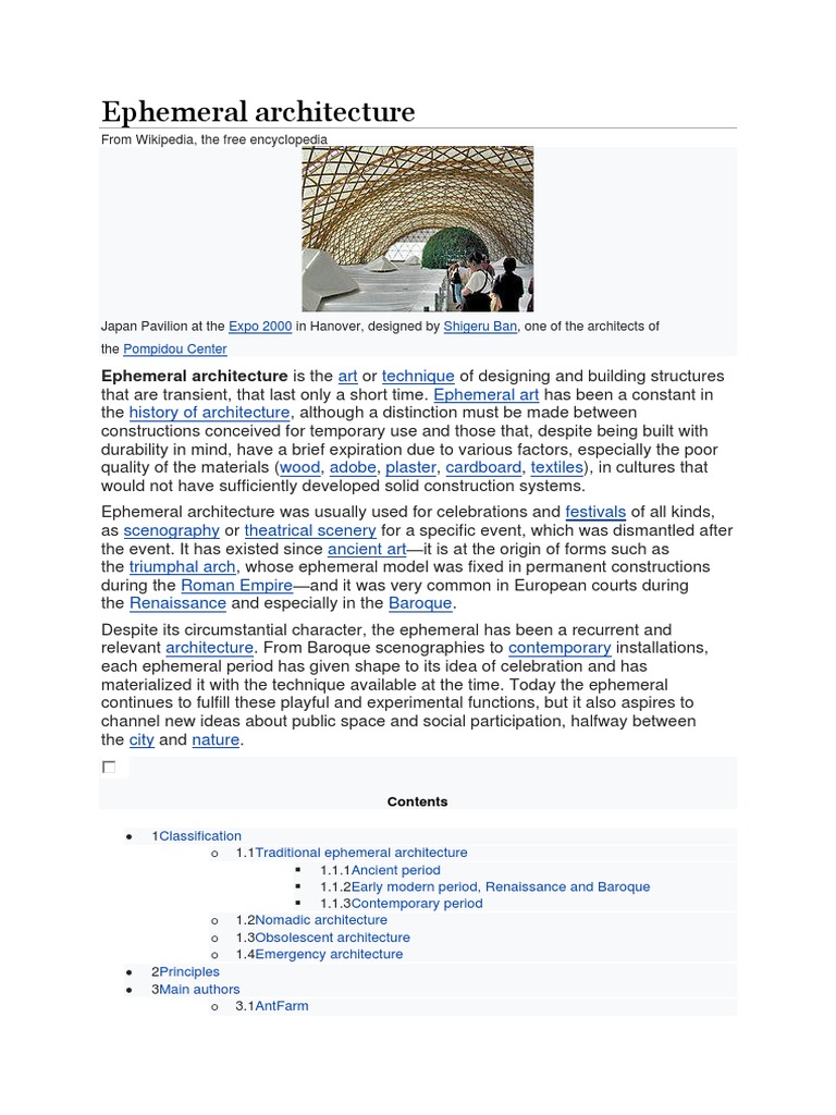 Ephemeral Architecture | PDF | Social Science | Art