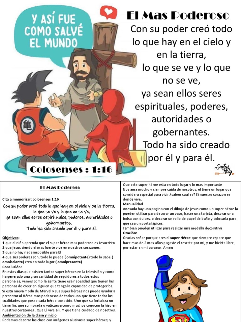 001 JESÚS Nuestro Héroe Colosenses 1.16 | PDF