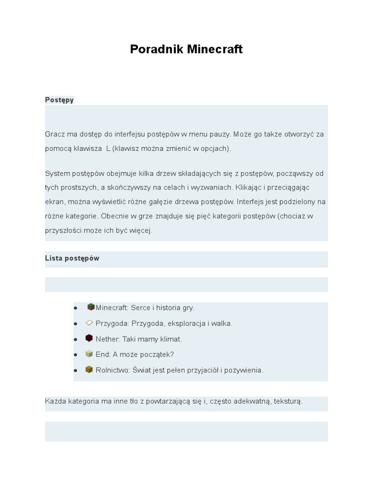 Poradnik Minecraft | PDF
