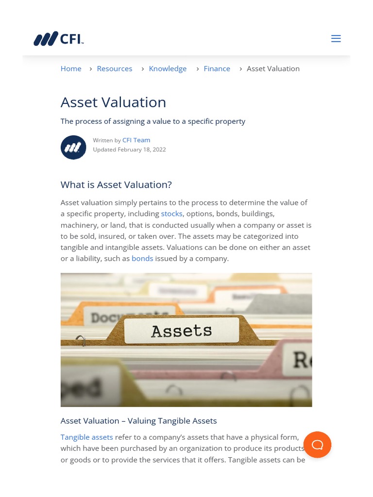 Asset Valuation Methods Explained | PDF