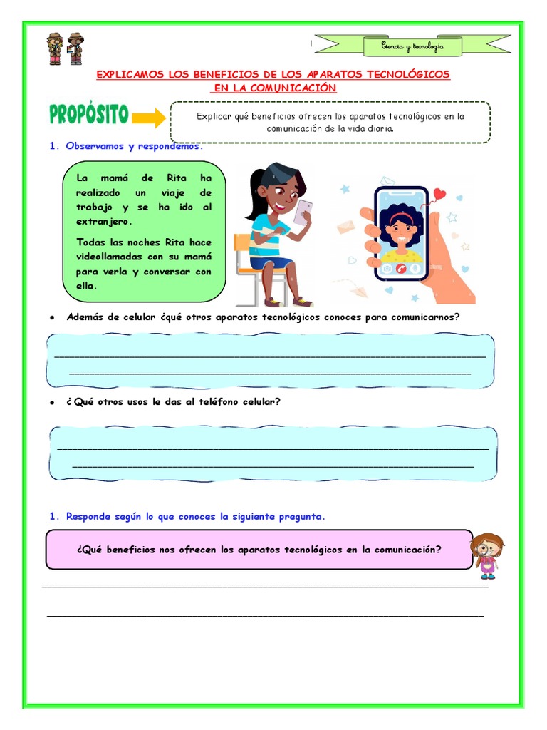 E8 Ficha D3 Cyt Explicamos Los Beneficios de Los Aparatos Tecnologicos ...