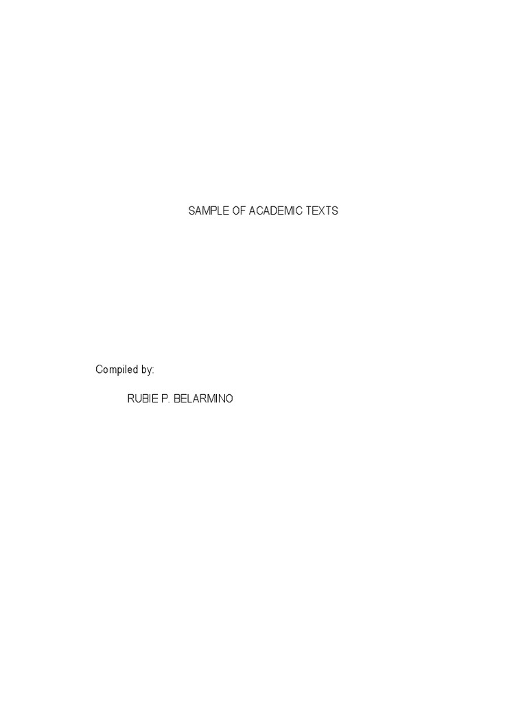 Sample of Academic Texts | PDF