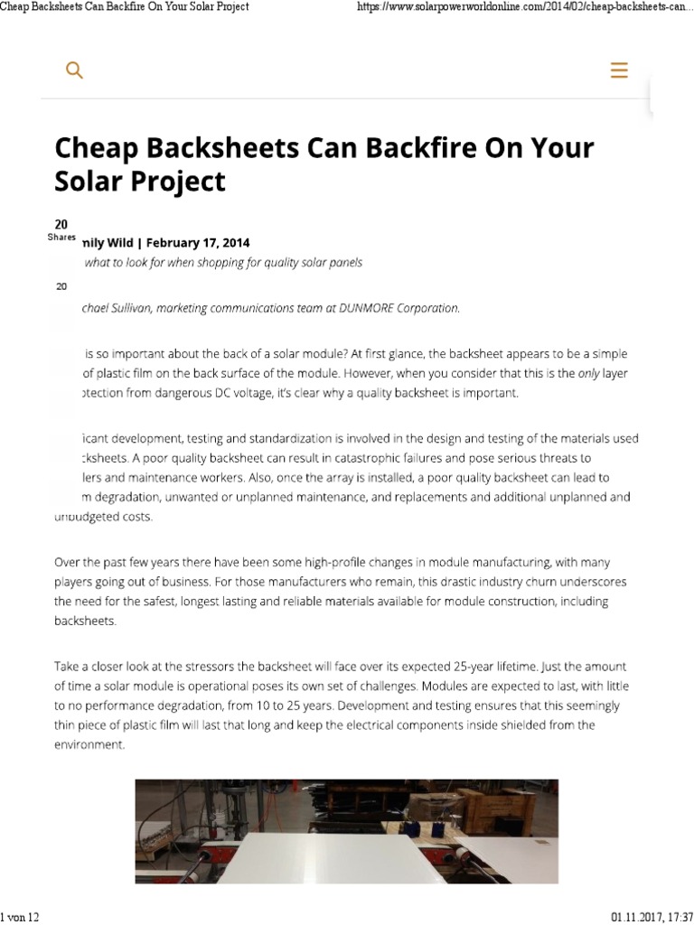 Choose Your Solar PV Module Backsheet Carefully | PDF