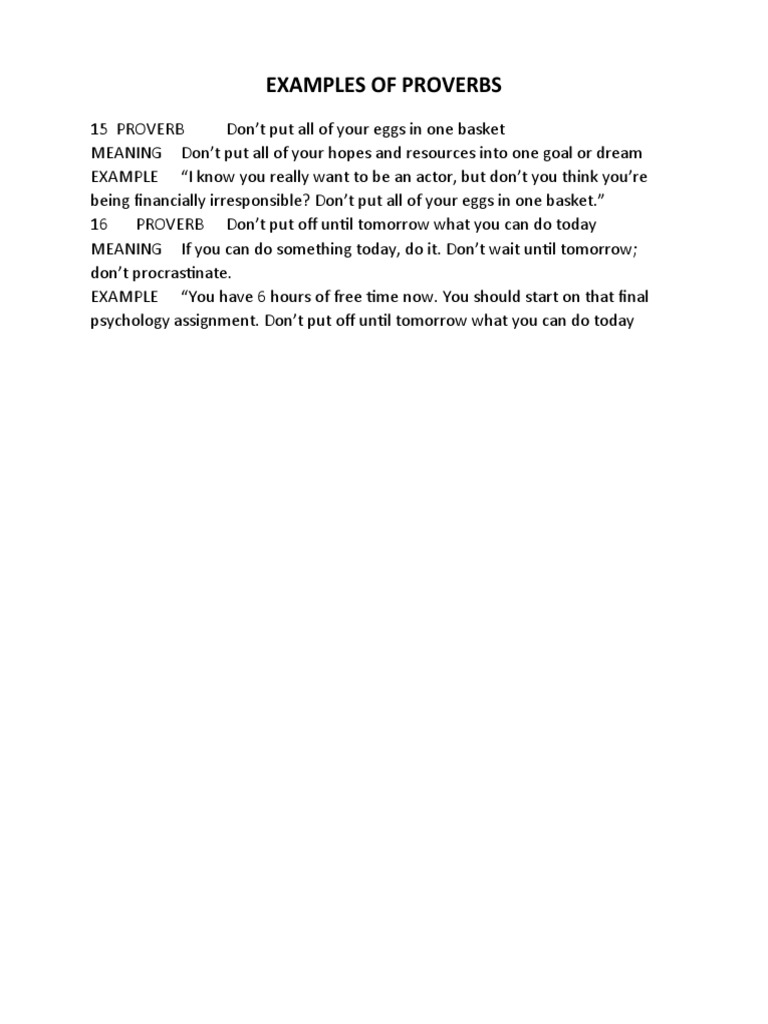 Examples of Proverbs Winwin | PDF | Song Structure