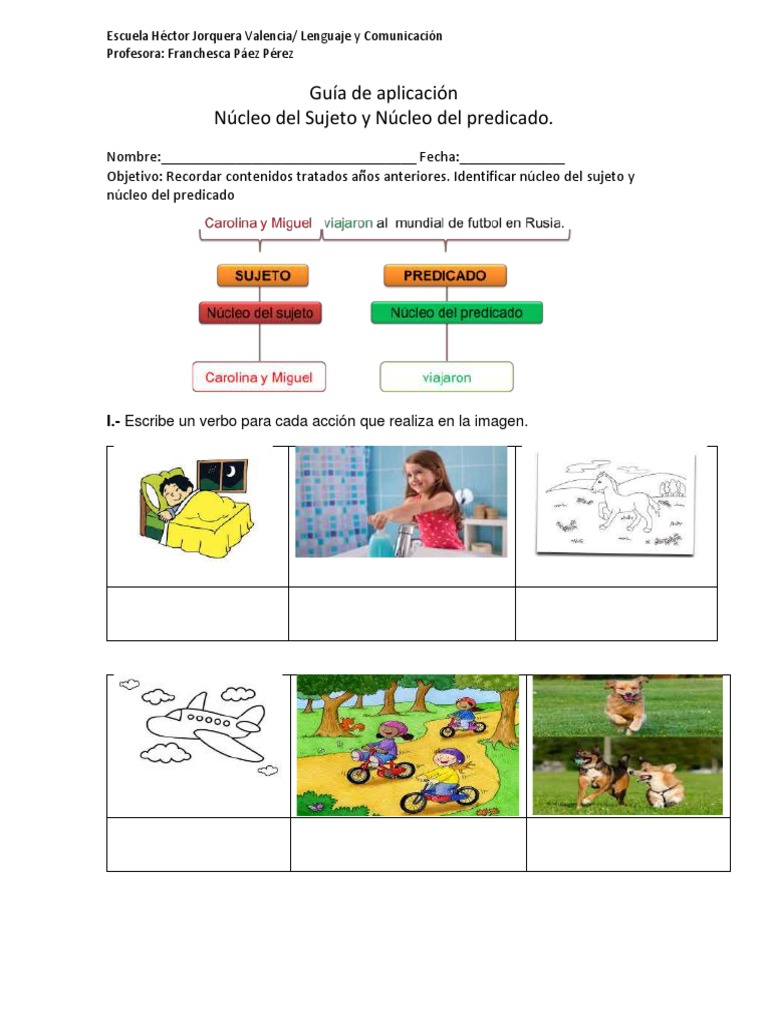 Guia SUJETO Y PREDICADO | PDF | Estudios de idiomas extranjeros