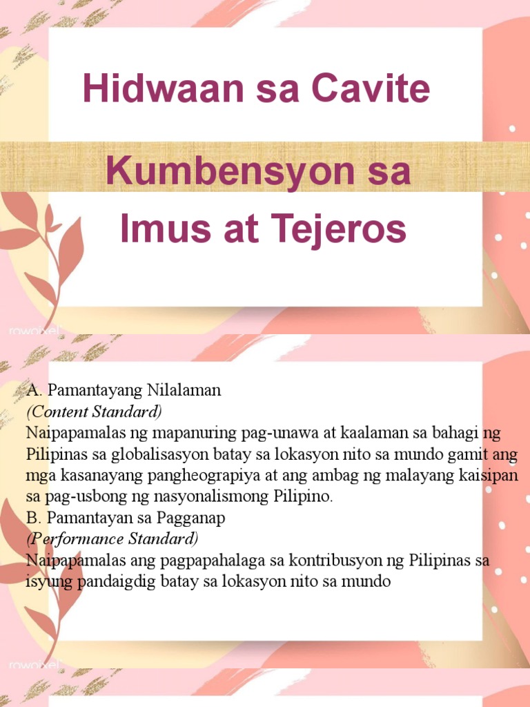 Hidwaan Sa Cavite at Kumbensyon Sa Imus at Tejeros | PDF