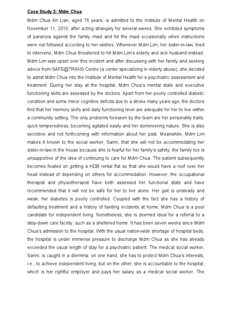 Case Study 2 | PDF | Hospital | Mental Health