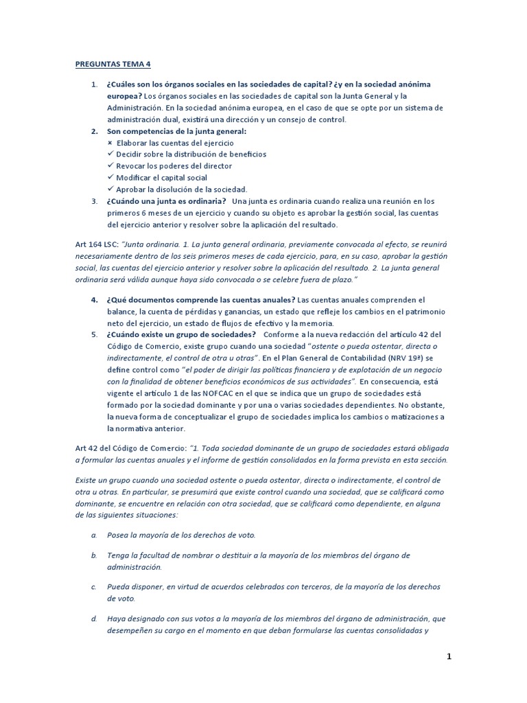 Preguntas Tema 4 Resueltas | PDF | Sociedad | Estado financiero