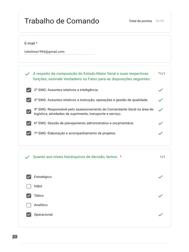 Trabalho de Comando | PDF | Staff (militar) | Planejamento