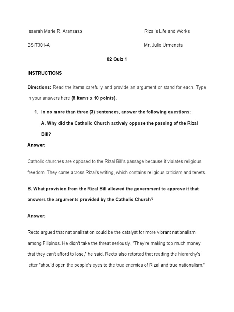 01 Quiz 1A - ARG (Prelims) | PDF