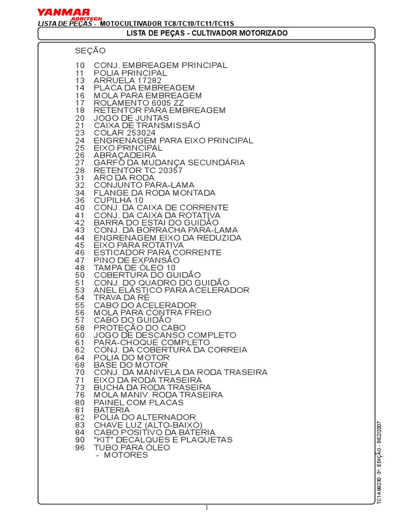 Micro Tc8 Tc10 Tc11 | PDF | Parafuso | Veículos