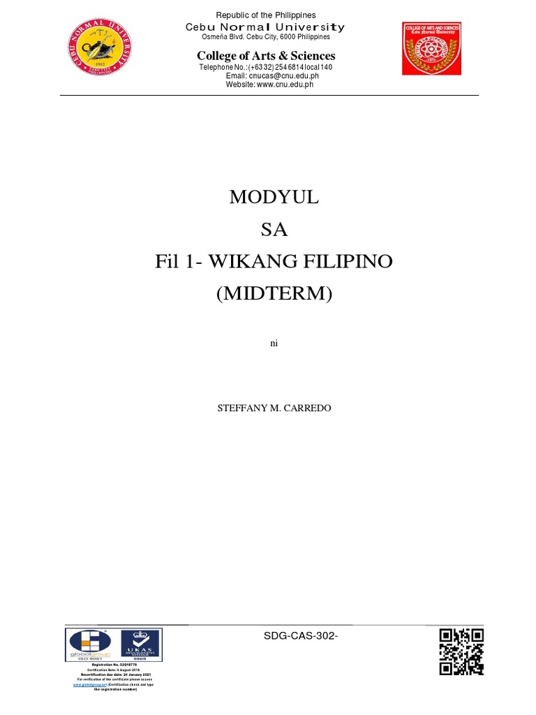 Wikang Filipino - Module | PDF