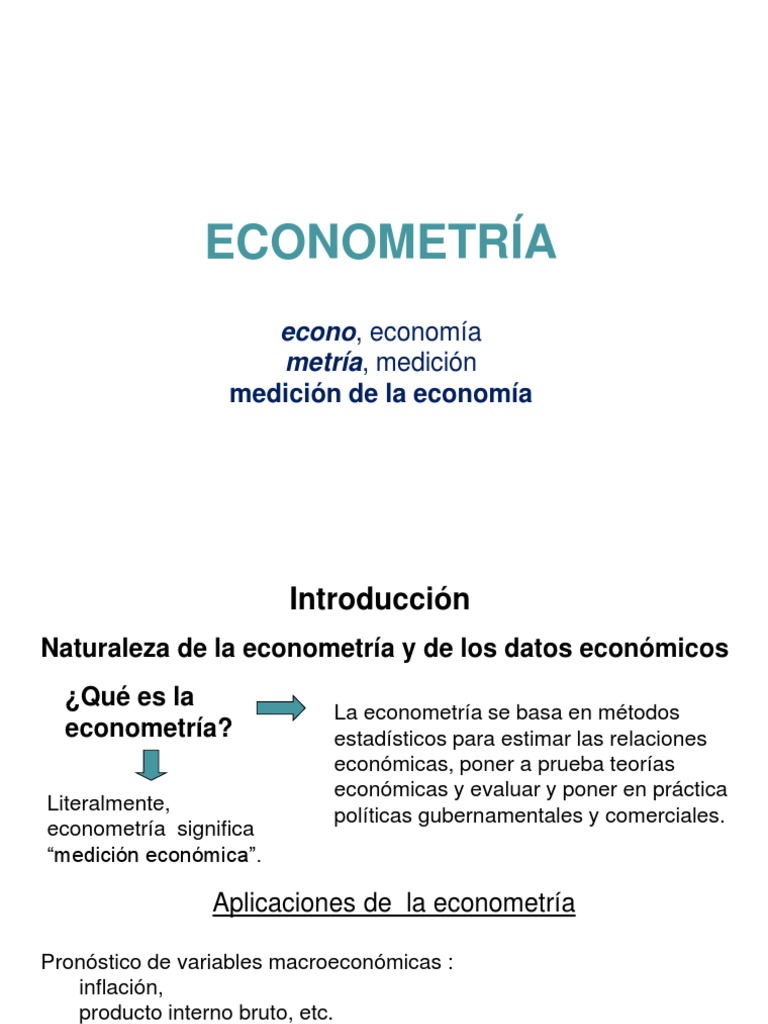 CLASE 1 Econometria 2022 | PDF | Econometría | Estadísticas