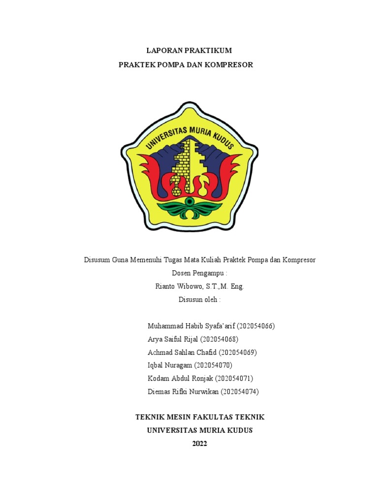 Laprak Pompa Dan Kompresor Dafit Antonio | PDF