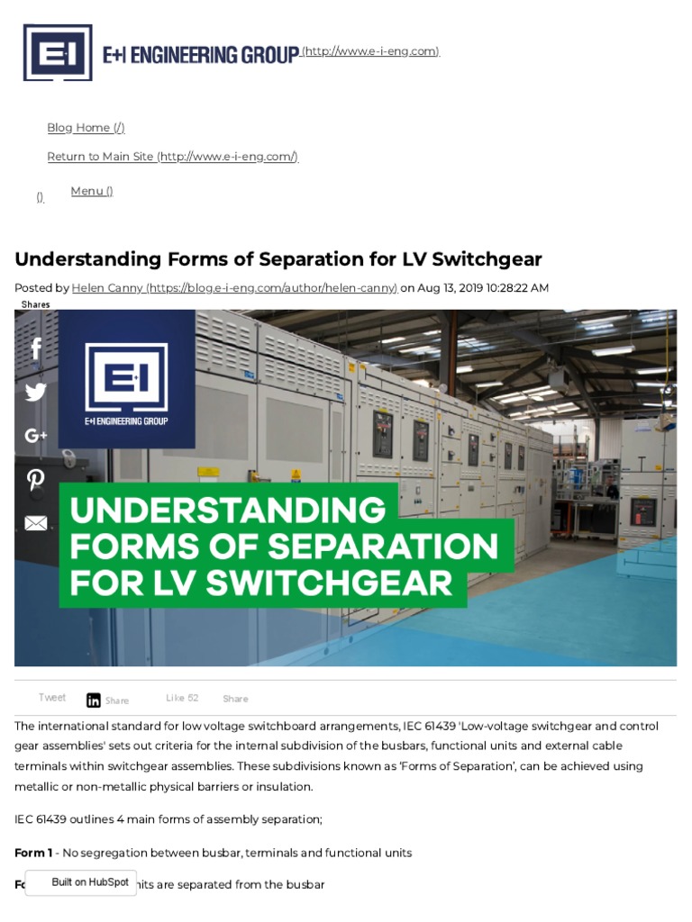 Understanding Forms of Separation For LV Switchgear | Download Free PDF ...