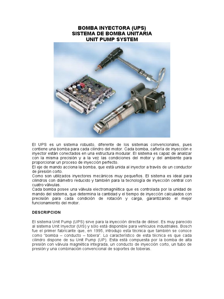 Bomba Inyectora | PDF | Inyección de combustible | Gasolina
