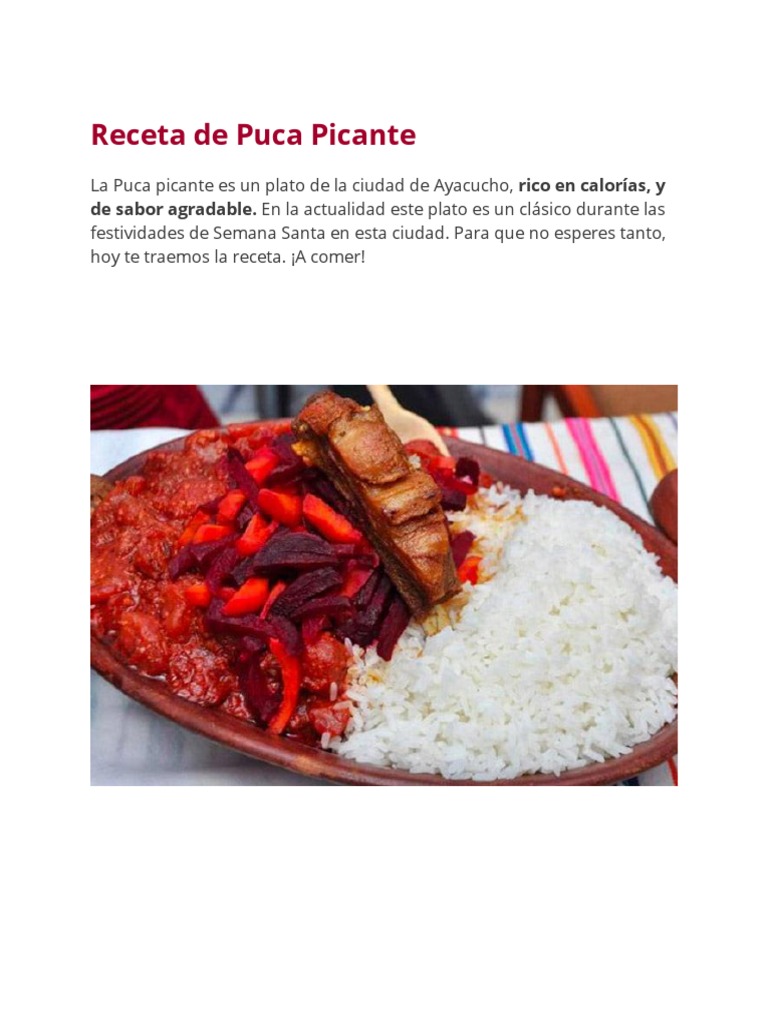 Receta de Puca Picante | PDF