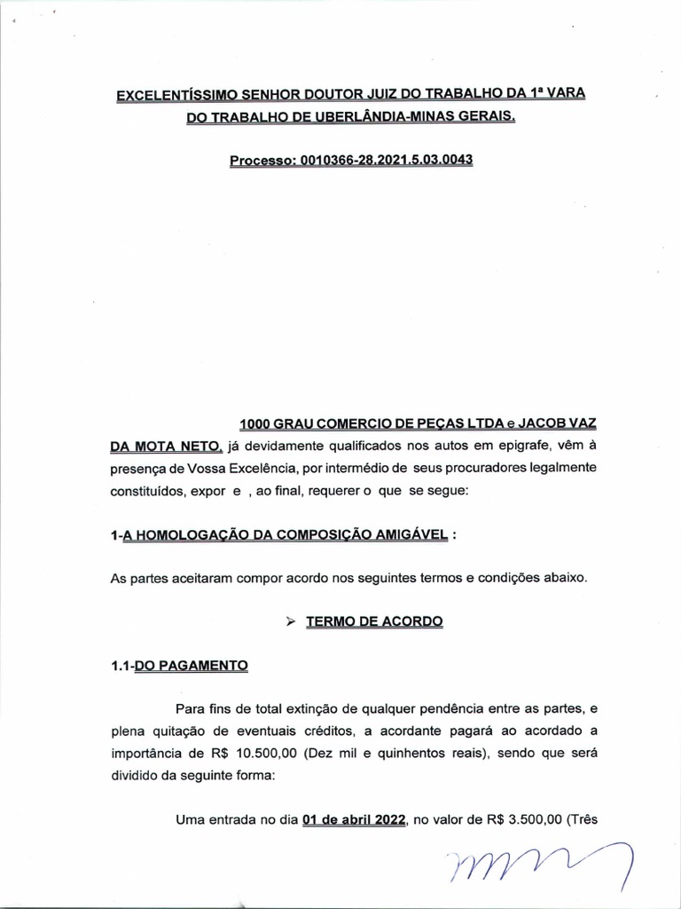 Minuta de Acordo | PDF