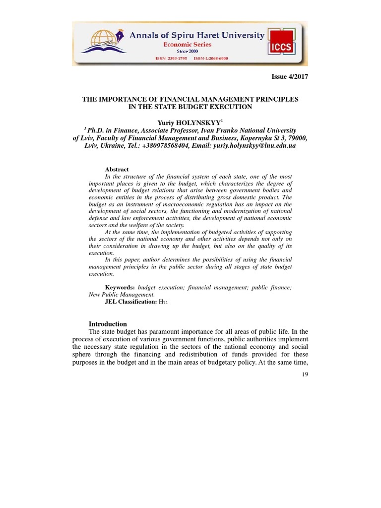 The Importance of Financial Management Principles | PDF | Government ...