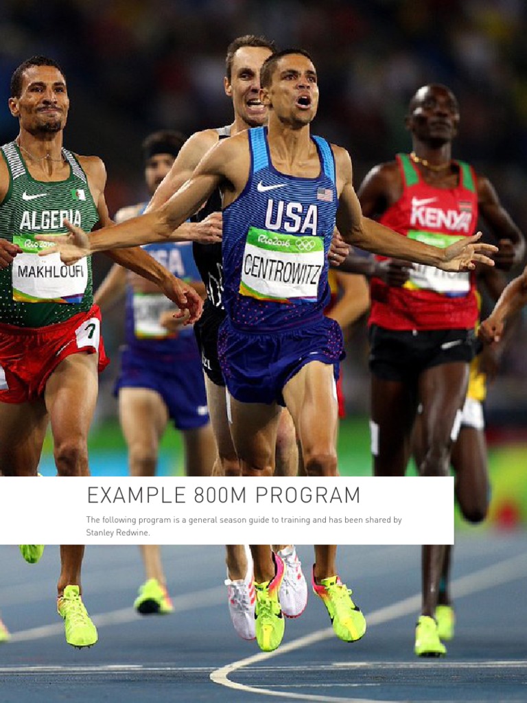 800m Training Plans | PDF | Athletics | Sport Of Athletics