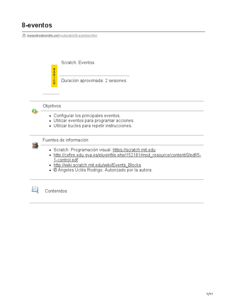 Eventos de Scracht | PDF | Scratch (lenguaje de programación)