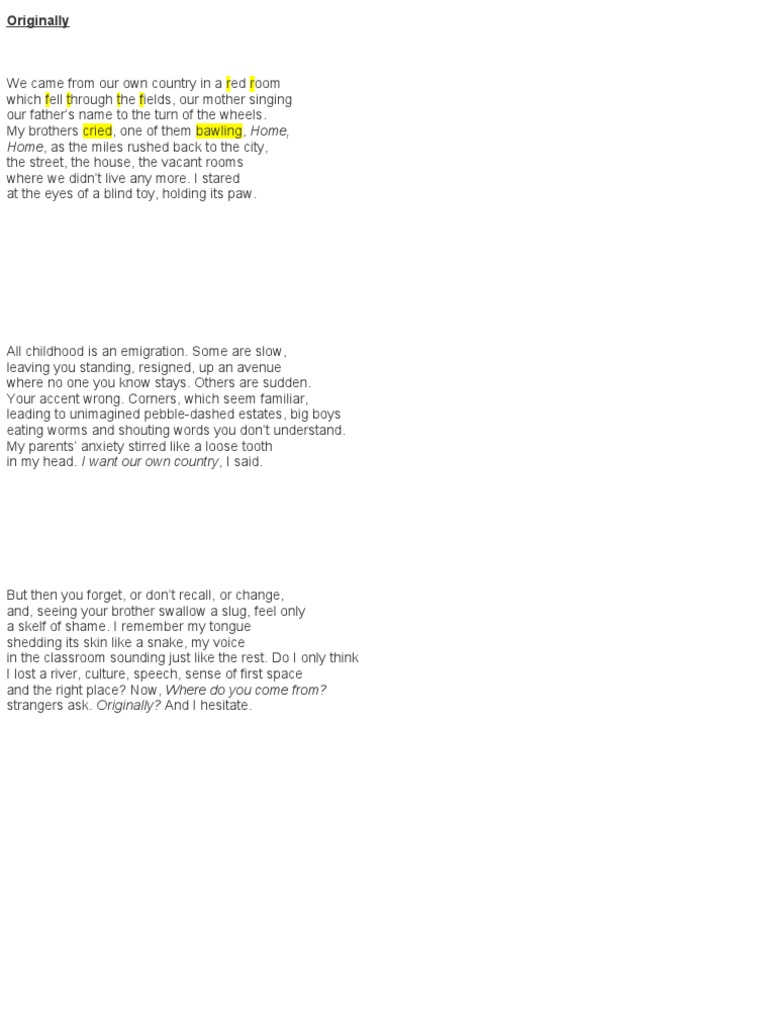 Originally Analysis | PDF