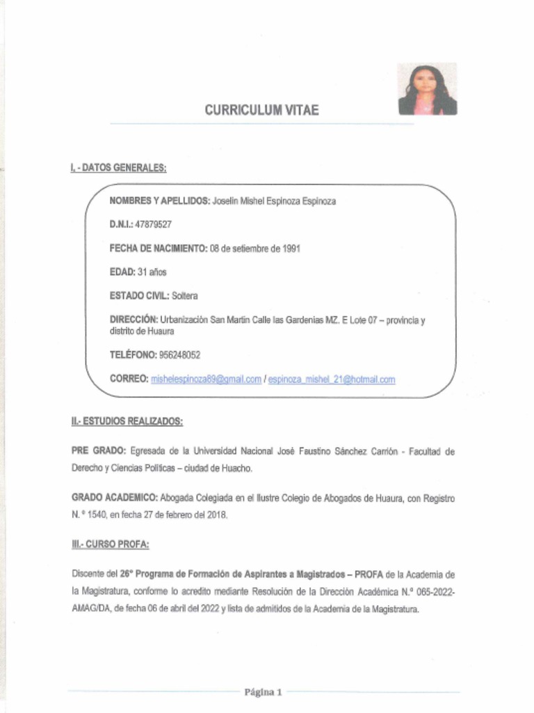 CV Joselin Espinoza 2022 | PDF