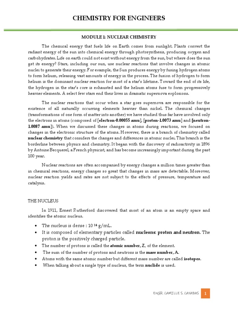 Lesson 4 Nuclear Chemistry | PDF | Radioactive Decay | Nuclear Physics