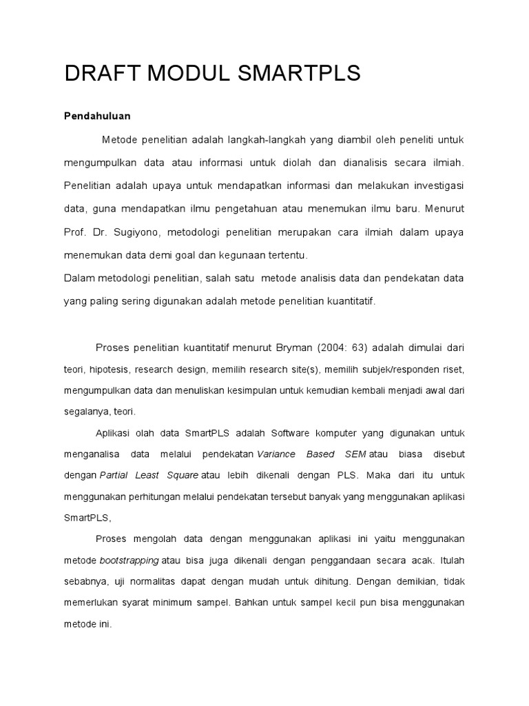 Draft Modul Smartpls | PDF | Sains & Matematika | Komputer