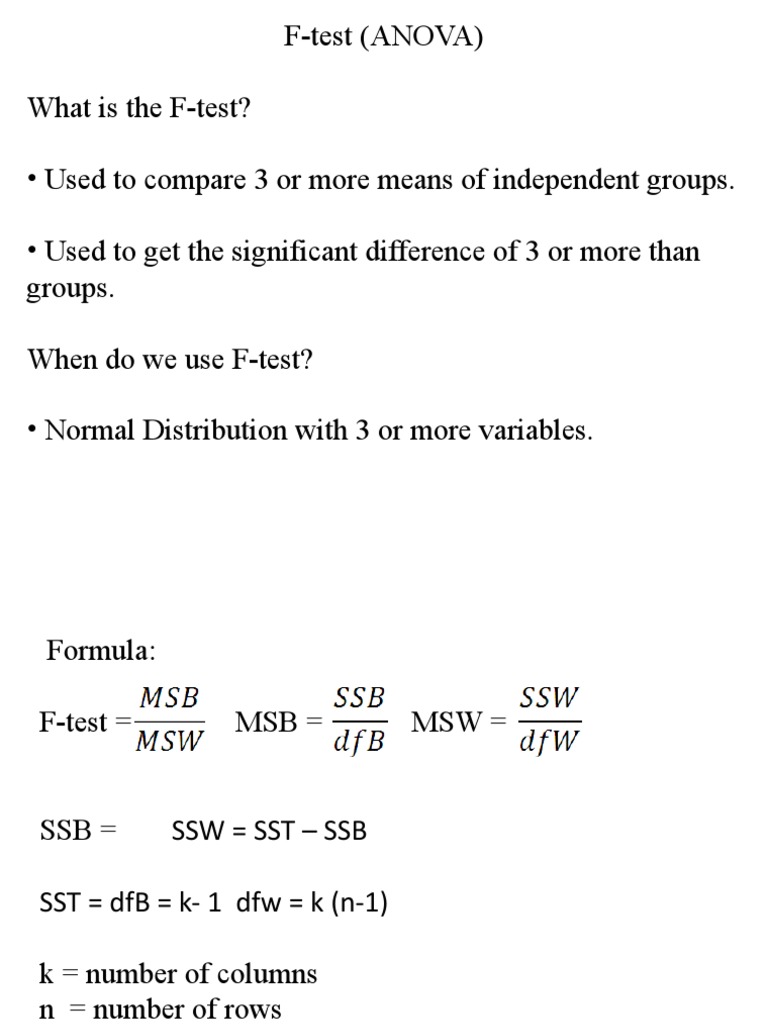 Anova Lesson | PDF | P Value | Student's T Test