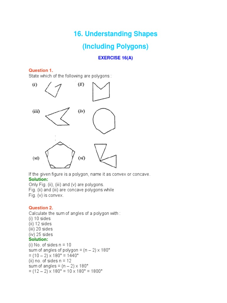 Polygon Properties and Angle Calculations | PDF | Angle | Elementary Geometry