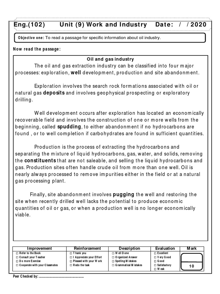 Unit 9 Work and Industry Eng | PDF | Gold | Petroleum