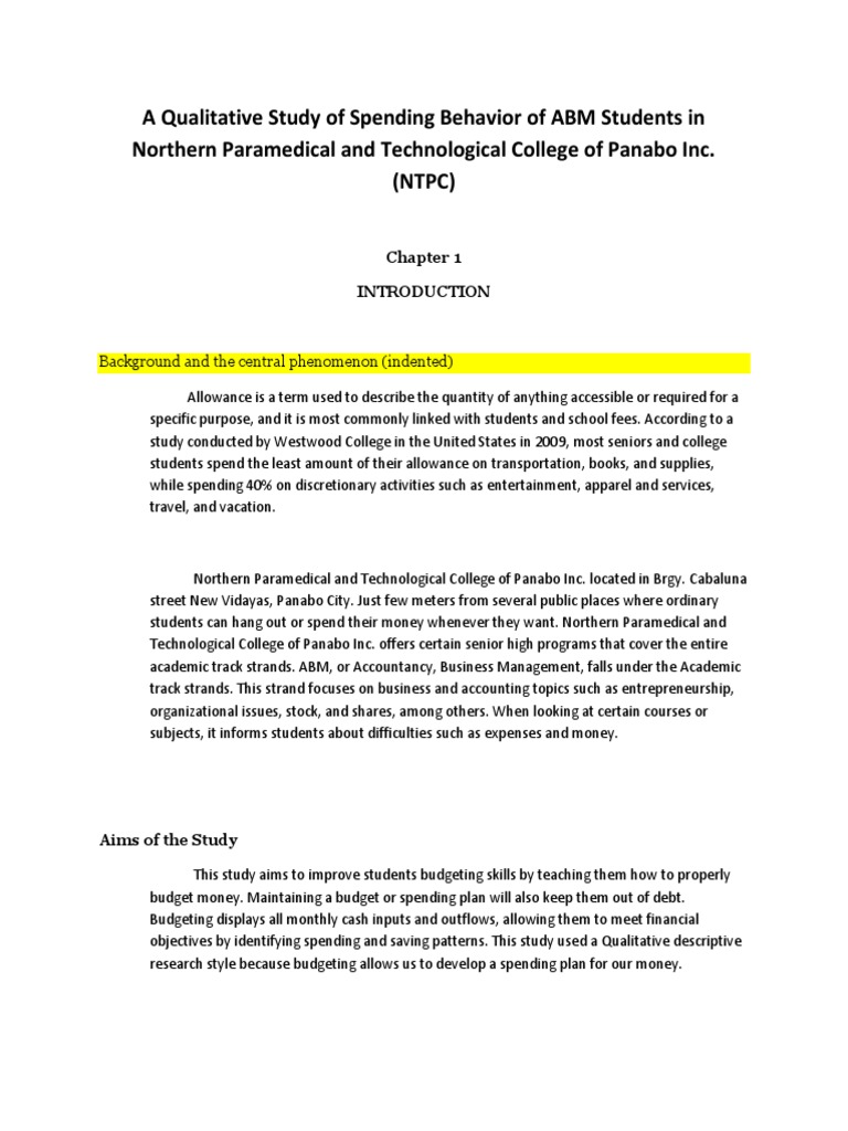 A Qualitative Analysis of Spending Habits and Budgeting Skills Among ...
